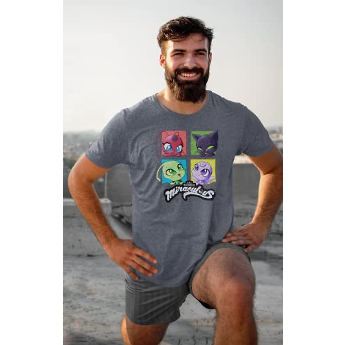 Pop Threads Miraculous Ladybug Kwami Merch Tshirt Tee T Shirt Unisex Men Women Girl Boy Heather Royal Blue M