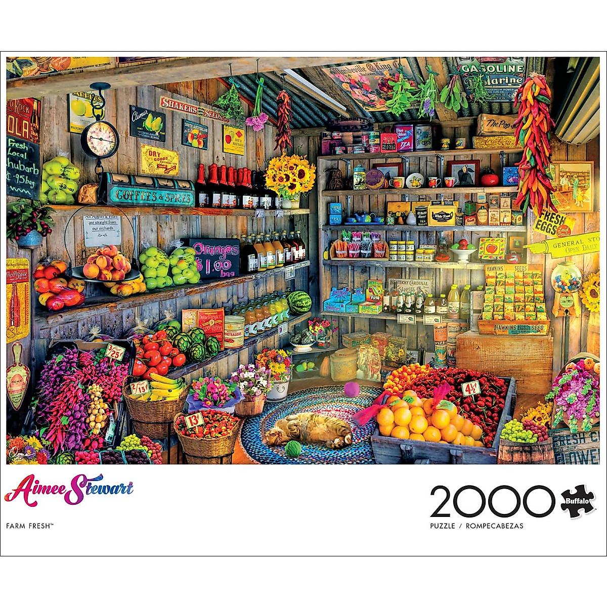 Buffalo Games - Aimee Stewart - Farm Fresh - 2000 Piece Jigsaw Puzzle for Adults Challenging Puzzle Perfect for Game Nights - Finished Puzzle Size is 38.50 x 26.50