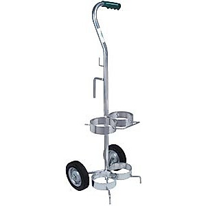 Oxyen Tank Cart Dolly with Adjustable Height with Cane Style handling for E Size Cylinders
