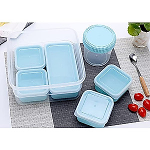 amokk Snackle Box Charcuterie Container with Handle Divided Lunch Box Containers for Adults Salad Container BPA Free (Blue)
