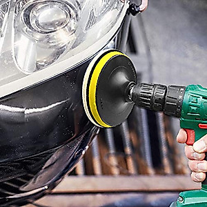 6 Inch Buffing Wool Pads 8PCS Kit, Felt Polishing Pad Buffing Wheel for Drill Woolen Wax Pad and 5/8''-11 Thread Hook & Loop Backer Plate with Drill Adapter for Car Boat Polish, Waxing, Sealing, Glaze