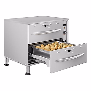 KoolMore Two-Drawer Commercial Free Standing Warming Drawers in Stainless-Steel, UL and NSF Listed (KM-WD-M2)