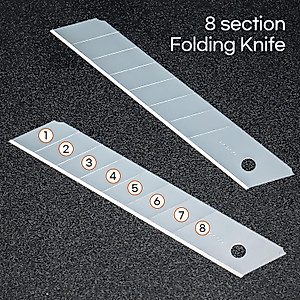 DORCO Professional L602 18mm Snap-Off Cutter Knife + Precision 18mm (11 Blades) - Premium Quality Die-Cast Body with Auto-Lock & Safety Block System