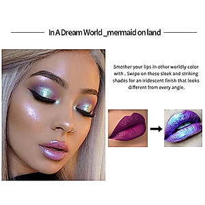 evpct 6Pcs Glitter Metallic Lip Gloss Liquid Lipstick Set Makeup Kit 6 Colors Diamond Shimmer Shinning Sparkly Sparkling Pink Red Lipstick Waterproof Long Lasting Face Eye Moisturizing High Gloss Glow