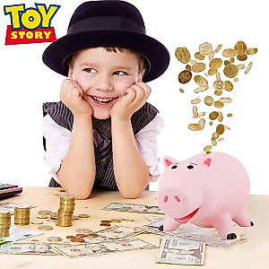 PHOCAS Hairphocas Cute Pink Pig Money Box Plastic Piggy Bank for Kid's Xmas Christmas Birthday Gift with Box