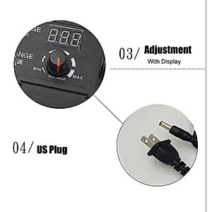 Adjustable AC/DC Switching Power Adapter Variable Voltage DC5525 Power Supply 4-24V 4V 9V 12v 14V 15V 18V 24V 2A 48W Speed Control Volt for Electric Fan Drill Motor Speed Controller Arduino