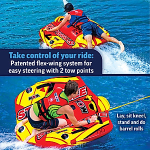Wow Sports Steerable Tube for Boating - 1 to 2 Person Towable - Durable Tubes for Boating