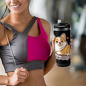 I Like Corgi Dog Travel Coffee Mug Reusable Insulated Drinking Cup with Lid for Home Outdoor Works 13 Oz