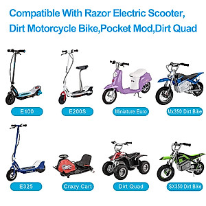24V 1.5A Electric Scooter Charger for Razor Dirt Bike E200 E300 PR200 E100 MX350 Dirt Quad Pocket Mod Sports Mod Scooter Female 3-pin Inline Battery Adapter Power Charger Cord
