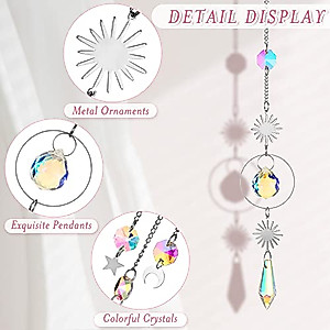 Crystals Suncatcher Hanging Sun Catcher Garden Hanging Crystals Prism Light Catcher Crystal Window Sun Catcher Chandelier Pendant Ornament for Home Office Party Decoration (Silver, 10 Pieces)