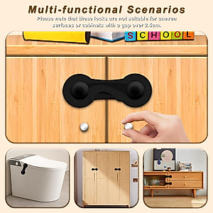 Child Safety Locks (10-Pack) - Cabinet Locks Child Safety - Baby Proof Cabinet Lock Easy to Install (No Drilling) 3M Adhesive for Drawers, Cabinet Seat, Toilet Seat, Fridge, Oven, Appliances