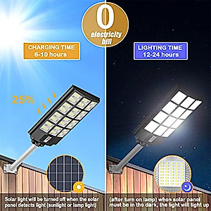 INSDEA 1000W Led Solar Street Light Outdoor, 80000LM IP65 Waterproof Solar Security Flood Lights Motion Sensor with Remote Control, Dusk to Dawn Solar LED Light Lamp for Garden Yard Parking Lot
