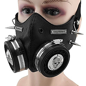 crazy hunter Steampunk Mask Cosplay Skull Masque Men/women Gothic Leather Mask