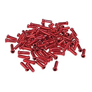 Sanmum 30 Pieces Cable End Crimps Bike Cable End Caps Aluminum Alloy Brake End Tips Shifter for Road Mountain Bikes Mountain Bicycle (Red)