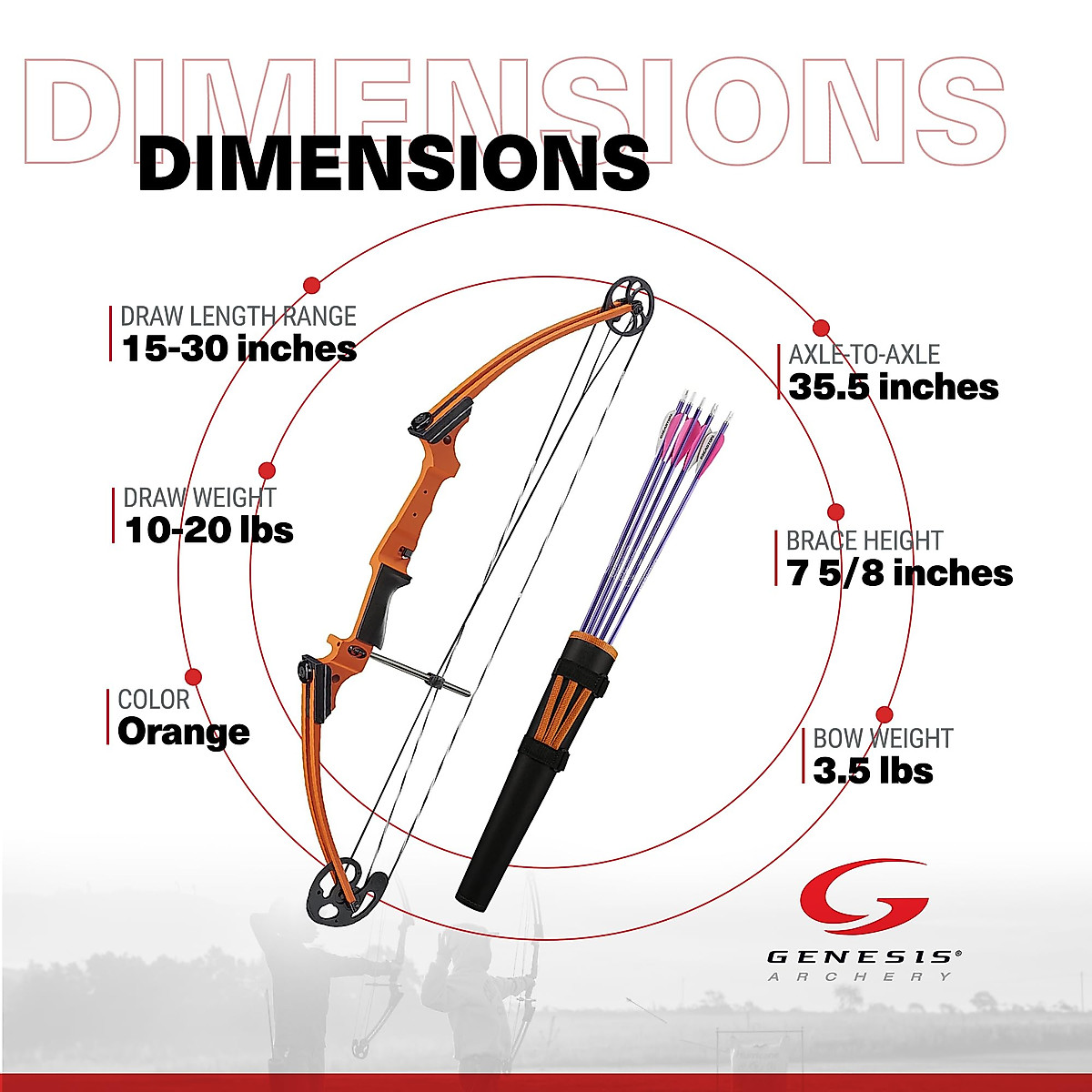 Genesis Original Bow Archery Kit, Right Handed, Orange