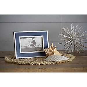 Foreside Home & Garden Blue and White Resin 4x6 Inch Wood Decorative Picture Frame FFRD09977