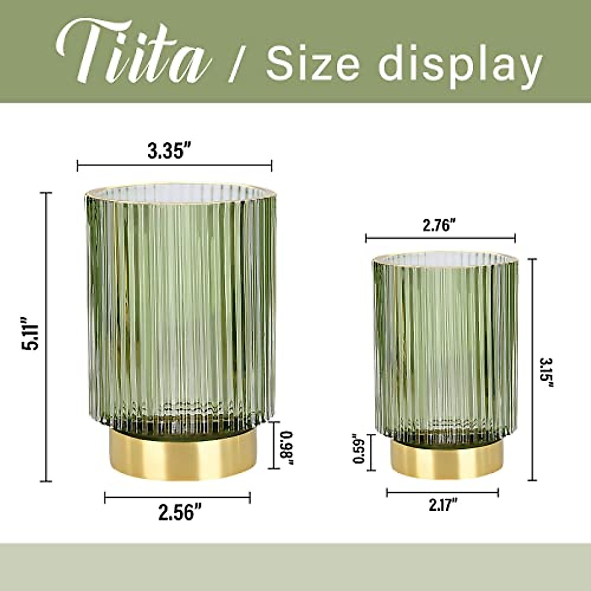 Tiita Glass Makeup Brush Holder Organizer - Crystal Clear Desktop Stationery Storage for Cosmetics, Vintage Style Makeup Brush Cup, Pen and Pencil Holder