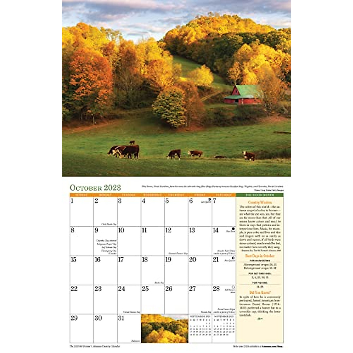 The 2023 Old Farmer’s Almanac Country Calendar