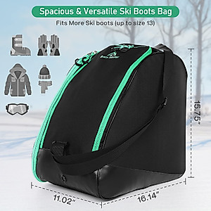 Brace Master Two-Piece Skiing Bag and Boot Bag Combo for Snowboard and Skiboards, Adjustable Length Ski Bag for Men Women, Suits for Most Size for Ski, Snowboard, Travel, Store, and Transport
