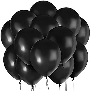 MCPINKY 140PCS Black Balloons, 12 Inch Latex Balloons Garland Arch Kit for Wedding Birthday Baby Shower Graduation Party Decor