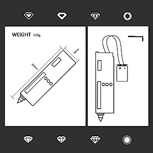 StillCool Diamond Tester, High Accuracy Diamond Tester Pen, Diamond Tester Professional, Diamond Detector Gem Tester Gemstone Gemstone Tester, Black