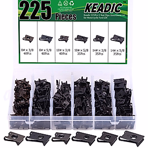 Keadic 226Pcs U Nut Clips Assortment kit for Motorcycle Ford GM