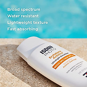ISDIN Eryfotona Actinica Zinc Oxide and 100% Mineral Sunscreen Broad Spectrum SPF 50+, No White Cast, Suitable for Sensitive Skin, 3.4 Fl Oz