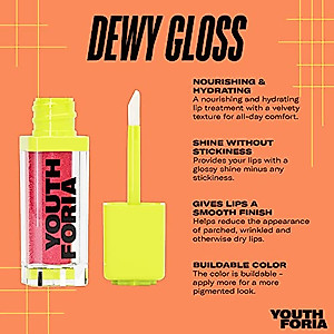Youthforia Dewy Gloss, Hydrating & Nourishing Tinted Lip Oil For High Shine, Reduces Appearance Of Dry Lips, Vegan & Cruelty-Free, Make Some Noise