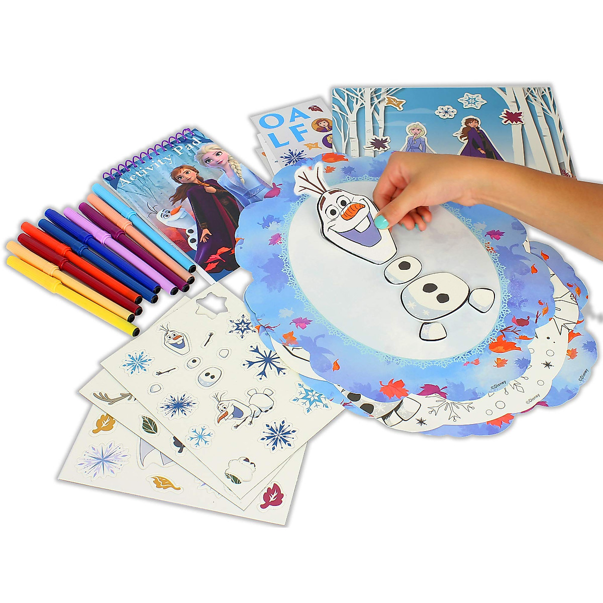 Tara Toys Frozen 2 Enchanted Activity Tote - Ultimate Princess Adventure Bag with Coloring Books, Stickers, and Craft Supplies, Travel-Friendly Holiday Gift for Little and Imaginative Artists, Ages 3+