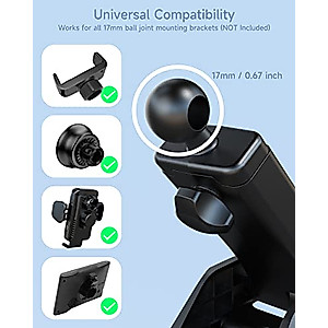 ZEEHOO Car Mount Suction Cup Replacement, GPS Suction Cup Mount [17 mm Ball Joint] with Telescopic Arm for Wireless Car Charger, Car Phone Holder & Garmin Nuvi, Dashboard &Windshield Mounting