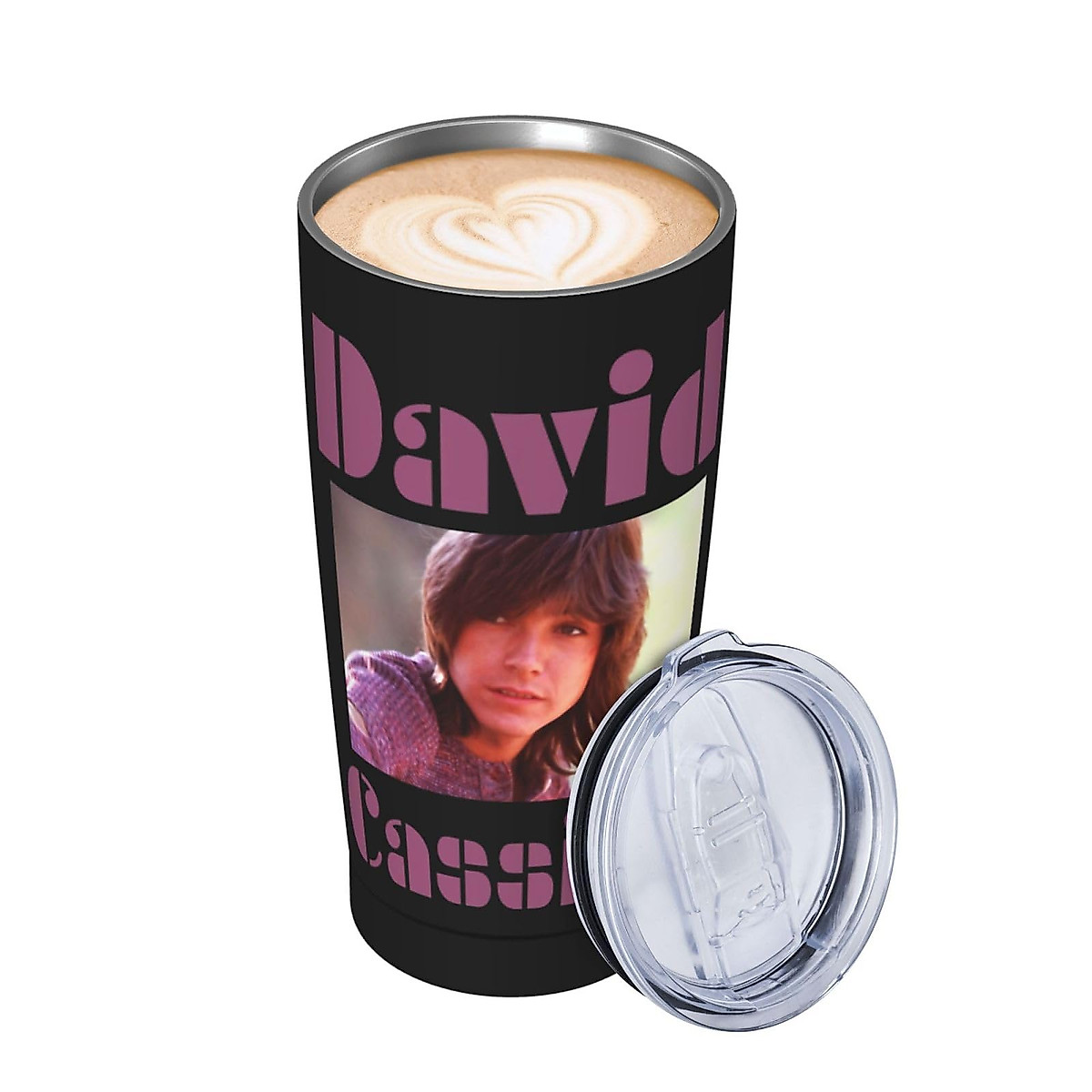 KMATELONE David Music Cassidy Cup Stainless Steel Vacuum Insulated Travel Mug With Lid and Straw Cups Thermal Coffee 20 Oz