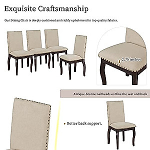 WOZNLA 5-Piece Kitchen Dining Table Set - Rectangular Wood Kitchen Table and 4 Classic Style Chairs - Ideal for Creating Memorable Family Gatherings