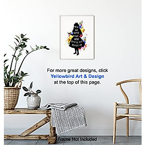 Alice Wonderland Decor - decoration Wall Art Poster - Inspirational Positive Quotes for Women, Girls Room - Walt World - Shabby Chic Gift - Bedroom, Living room, Home Office