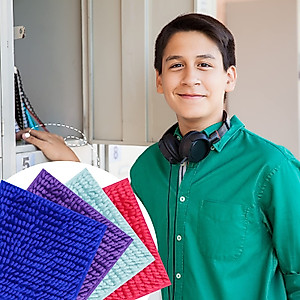 16 Pcs School Locker Bulk Carpet Locker Rug Locker Organizer School Locker Bulk 10 x 10 Square Locker for School Locker Class Accessories (Pink,Cyan,Dark Blue,Purple)