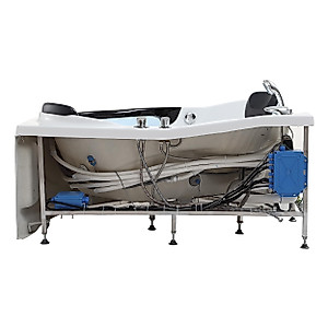 Empava Corner Whirlpool Bathtub with Heater,2 Person 59" Jetted Tub with Light,Spa Hydromassage with Chromatherapy,Acrylic,White, ETL Certified