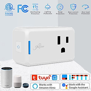 WiFi Smart Plug cETL Listed FCC Certified, Wi-Fi Outlet Compatible with Alexa, Echo and Google Home &IFTTT, No Hub Required, Remote Control,