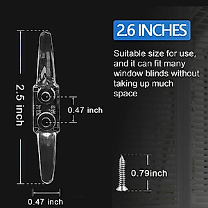 Cord Cleats for Blinds, 12pcs Blind Cord Winder, Plastic Transparent Blind Cord Cleat with Screws for Window Blinds Curtains Sun Shades Ropes