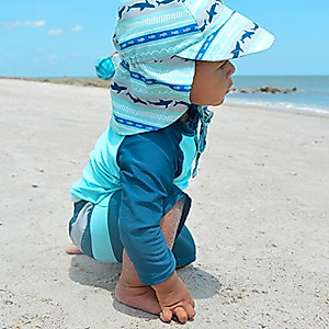 i play. by green sprouts baby-boys Trunks with Built-in Reusable Swim Diaper,Navy/Aqua,3T