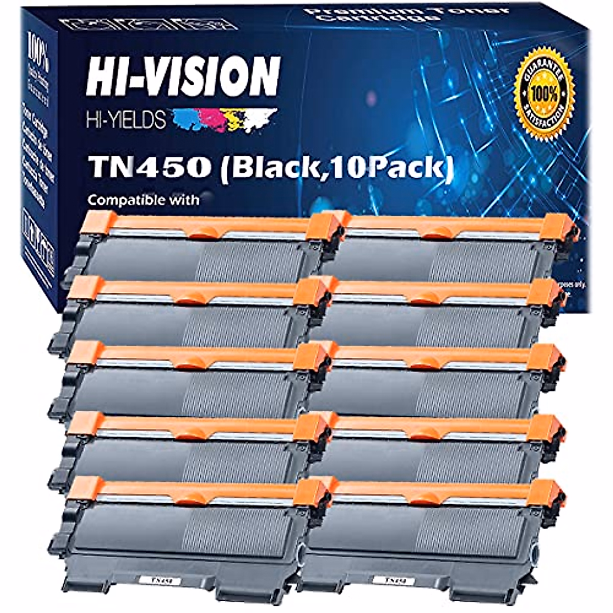 HI-VISION HI-YIELDS Compatible for Toner Cartridge Brother TN-450 TN450 Replacement for HL-2240, HL-2230, HL-2270DW, HL-2220, HL-2240D, MFC-7860DW,HL-2280DW,DCP-7065DN,MFC-7240,IntelliFax-284 (Black)