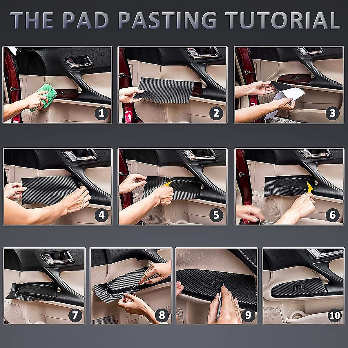 Lypumso Matte Black Car Vinyl Wrap 10ft x 1ft, Vehicle Wrap Vinyl Roll with Bubble Free Air Release Technology Decal Sheet, Self Adhesive Automotive Vinyl Wrap for Moto Car DIY Interior Exterior