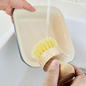 2 Pcs Dish Brush, Wood Dishes Scrub Brush, Pot Brush for Kitchen Cleaning Dishes Pots Pans (PP)