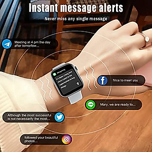 FILIEKEU Smartwatch Women for Android iOS with Heart Rate Blood Pressure Monitoring Women Smart Watches 1.8 inch Touch Screen Waterproof Fitness Tracker Silver Mesh Smartwatches for Women…