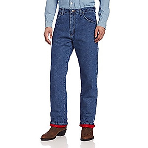 Wrangler mens Rugged Wear Woodland Thermal jeans, Stonewashed Denim, 36W x 34L US