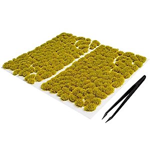 190 Pcs Static Grass Model Grass Tufts Railway Artificial Grass Miniature Grass Tuft Terrain Kit for DIY Model Railway Fairy Garden Diorama Scenery (Set A)