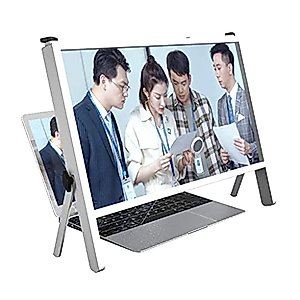 Laptop Screen Magnifier Protector Holder, Foldable Computer Laptop Phone Holder Stand Physical Magnifying Glass, Phone Screen Magnifiers Holder with Adjustable Angle Design ,B