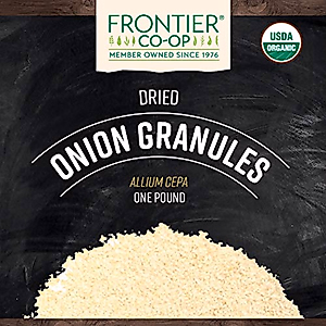Frontier Co-op Organic White Onion Granules 1lb - Granulated Onion Powder, Bulk 16oz Bag - For Wholesale Restaurant Supply or Jar/Shaker Refill