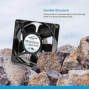 ApolloAir Small Box Fan Wall Mount, High Velocity Powerful 4 Inch Vent Fan with In-Line Switch, Efficient Ventilation 120V AC, 120mm x 38mm Ideal for Small Window and Greenhouse Use