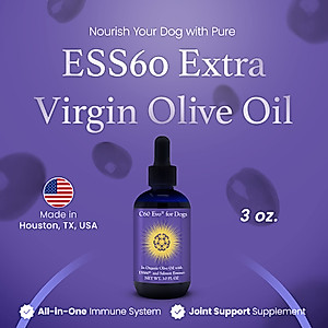 C60 Evo Dog Supplement, Pure ESS60 in Extra Virgin Olive Oil for Dogs, All-in-One Dog Immune Supplement, Dog Joint and Energy Support, Infused with Natural Bacon Essence, 3 oz - C60 Evo