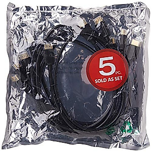 Monoprice Ultra 8K High Speed HDMI Cable - 3 Feet - Black (5-Pack) 48Gbps, 8K, Dynamic HDR, eARC, UHDTV, AMD FreeSync - DynamicView (139482)