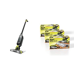 Shark VM252 VACMOP Pro Cordless Hard Floor Vacuum Mop with Disposable Pad VMP30 VACMOP Disposable Hard Floor Vacuum and Mop Pad Refills, 30 Count